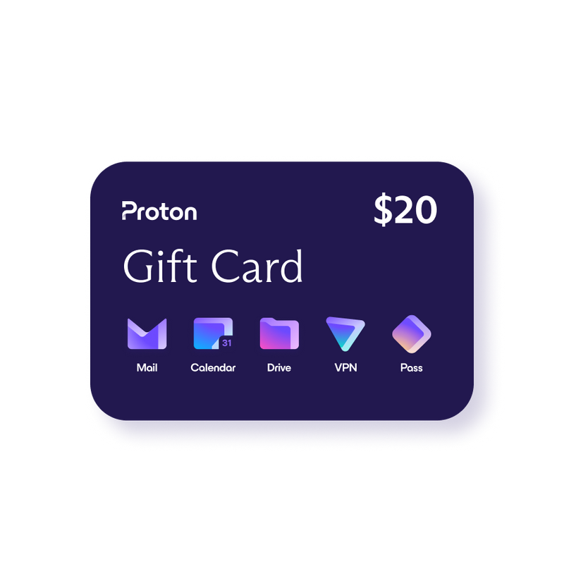 Proton $20 Gift Card (Digital) – Proton Shop