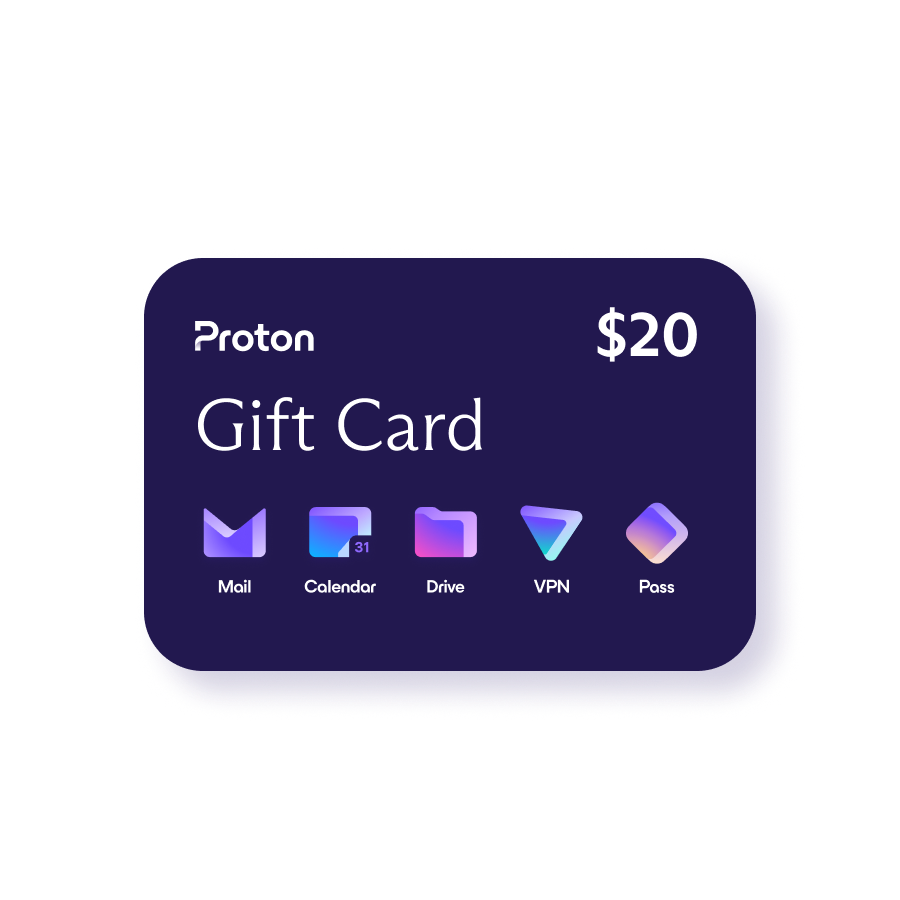Proton $20 Gift Card (Digital) – Proton Shop